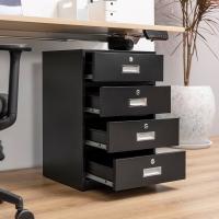 China Hot Sales 4-Drawer Small Steel Filing Cabinet Adjustable Home Office Workshop Warehouse Storage with Efficient Organization Desk for sale