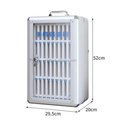 China Commercial Furniture Aluminum Alloy Wall Mounted Clear Acrylic Lockable Mobile Phone Storage Cabinet  36 Cells  Slots Student for sale