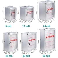 China Student Aluminum Alloy Wall clear Acrylic Storage Lockable Mobile Phone Holder Cabinet for sale
