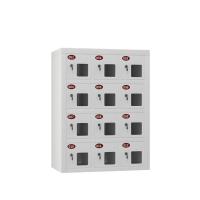 China Modern 12-Door Metal Steel Storage Cabinet Cell Phone Charging Locker for Office School Gym Supermarket Hospital Use for sale