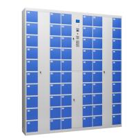 China Intelligent System 60-Door Metal Phone Locker Efficient Barcode Storage Cabinet for School Gym Hospital for sale
