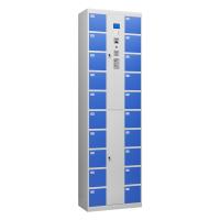 China Modern Design Metal Intelligent Swipe Card & Barcode Access Phone Storage Cabinet 20-Door Supermarket & Gym Use Phone Locker for sale