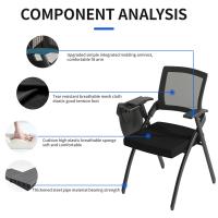 China Hot Sale Mesh Office  Study Chair With Folding Writing Table Folding Training Chair Meeting Chair for sale