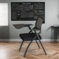 China Hot Sale Mesh Office  Study Chair With Folding Writing Table Folding Training Chair Meeting Chair for sale