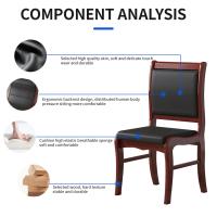 China Classic Solid Wood Meeting Guest Chair with Durable Black Leather Cushion Durable Office Visitor Chairs for Wood Office Chairs for sale