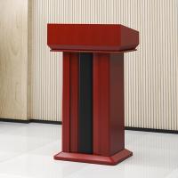 China Thickened Solid Wooden Lectern Podium Church Podium School Furniture Student Speech Desk Speak Table for sale