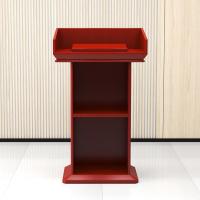 China Thickened Solid Wooden Lectern Podium Church Podium School Furniture Student Speech Desk Speak Table for sale