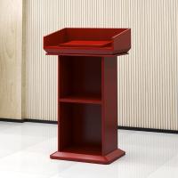 China Thickened Solid Wooden Lectern Podium Church Podium School Furniture Student Speech Desk Speak Table for sale