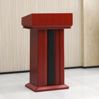 China Thickened Solid Wooden Lectern Podium Church Podium School Furniture Student Speech Desk Speak Table for sale