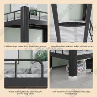 China Modern Without Screws Black Metal Double Bunk Bed Frame Safety Rails Storage for Adult Hostels  Teenagers Bedroom for sale