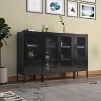 China Sideboard Cabinet Steel Foot Storage Tv Stand Storage Cabinets Modern Living Room White Glass Door Dining Sideboards for sale