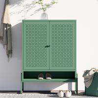 China Metal Buffet Cabinet  Adjustable Storage Magnetic Door Lock Multi-Purpose Steel Sideboard for Home for sale