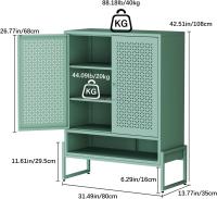 China Metal Buffet Cabinet  Adjustable Storage Magnetic Door Lock Multi-Purpose Steel Sideboard for Home for sale
