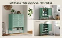China Metal Buffet Cabinet  Adjustable Storage Magnetic Door Lock Multi-Purpose Steel Sideboard for Home for sale