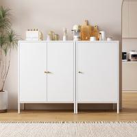 China 2-Door Metal Locker Style Accent Storage Cabinet Living Room Cabinets Reinforced Glass Doors Adjustable Shelving Home Furniture for sale
