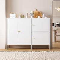 China 2-Door Metal Locker Style Accent Storage Cabinet Living Room Cabinets Reinforced Glass Doors Adjustable Shelving Home Furniture for sale