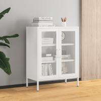 China Modern Black Mesh Door Metal Sideboard Cabinet Moisture-Proof Dining Room Side Table Storage Kitchen Living Room Home Furniture for sale