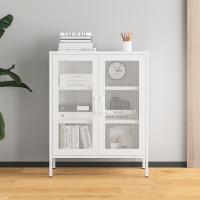 China Modern Black Mesh Door Metal Sideboard Cabinet Moisture-Proof Dining Room Side Table Storage Kitchen Living Room Home Furniture for sale