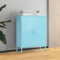 China Modern Ultra-Thin Metal Sideboard Buffet Cabinet With 2 Steel Doors Dining Room Furniture for Home Use Living Bedroom Storage for sale