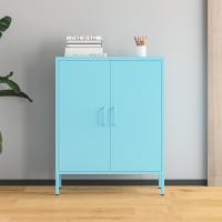 China Modern Ultra-Thin Metal Sideboard Buffet Cabinet With 2 Steel Doors Dining Room Furniture for Home Use Living Bedroom Storage for sale
