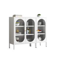 China Living Room Durable Multipurpose Metal Cabinet Glass Door Side Board Storage Cabinet for sale