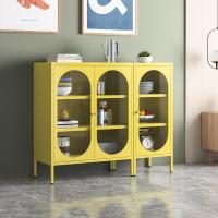China Living Room Durable Multipurpose Metal Cabinet Glass Door Side Board Storage Cabinet for sale