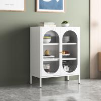 China Living Room Durable Multipurpose Metal Cabinet Glass Door Side Board Storage Cabinet for sale