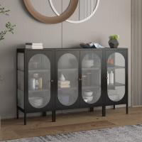 China Living Room Durable Multipurpose Metal Cabinet Glass Door Side Board Storage Cabinet for sale