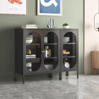 China Living Room Durable Multipurpose Metal Cabinet Glass Door Side Board Storage Cabinet for sale