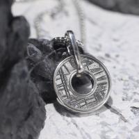 China Genuine Iron Meteorite 925 Sterling Silver Pendant Necklace for sale