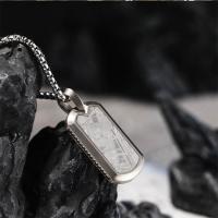 China Extraterrestrial Meteorite Dog Tag Pendant Encased In Stainless Steel for sale
