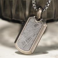 China Extraterrestrial Meteorite Dog Tag Pendant Encased In Stainless Steel for sale