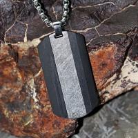 China Carbon Fiber Iron Meteorite Dog Tag Pendant Stainless Steel Bale Men Pendant for sale