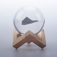 China Resin Craftwork Meteorite Gift Space Ball Giftware 80mm Clear Crystal Sphere for sale