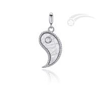 China 925 Sterling Silver Tai Chi Meteorite 2 in 1 Pendant 13*20 mm Jewelry for sale