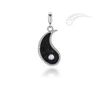 China 925 Sterling Silver Tai Chi Meteorite 2 in 1 Pendant 13*20 mm Jewelry for sale