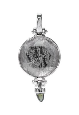 China Space Rock Meteorite 925 Sterling Silver Jewelry Pendant with Moldavite for sale
