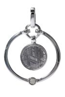 China Movable Meteorite 925 Sterling Silver Round Pendant Muonionalusta for sale