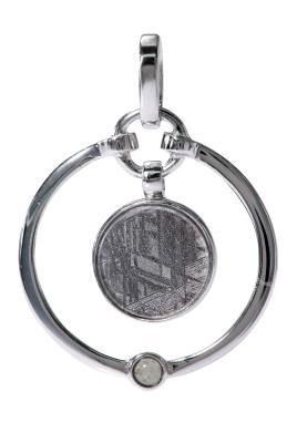 China Movable Meteorite 925 Sterling Silver Round Pendant Muonionalusta for sale