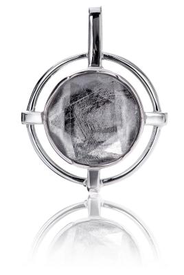 China Interstellar Meteorite 925 Sterling Silver Pendant 15mm Round for sale