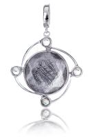 China Cosmos Meteorite 925 Sterling Silver Pendant 15mm Round Track Rotary for sale
