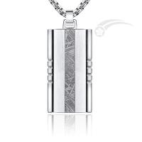 China Rectangle Meteorite Stainless Steel Dog Tag Jewellery Mens Tag Pendant Casual for sale
