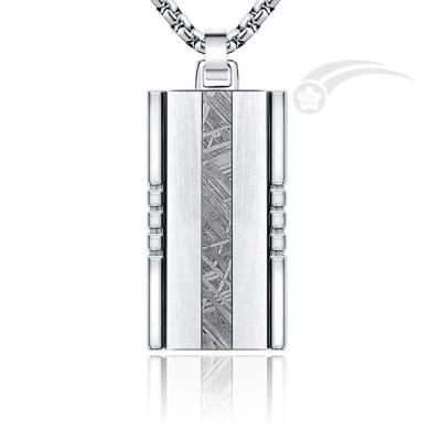 China Rectangle Meteorite Stainless Steel Dog Tag Jewellery Mens Tag Pendant Casual for sale