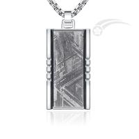 China Space Gift Meteorite Stainless Steel Dog Tag Pendant Rectangle for sale