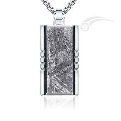 China Space Gift Meteorite Stainless Steel Dog Tag Pendant Rectangle for sale