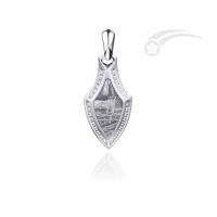 China Shield Shape Meteorite Stainless Steel Pendant Ladies Pendant With CZ Stone for sale