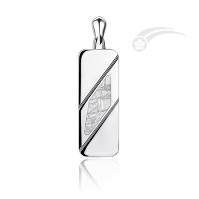 China Rhombus Stainless Steel Muonionalusta Meteorite Pendant Polished for sale