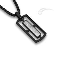 China Hollowed Rectangle Meteorite Stainless Steel Pendant Unisex Fashion Jewelry for sale