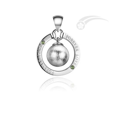 China Forever Love Meteorite 925 Sterling Silver Pendant Movable Meteorite Bead for sale