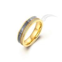 China Cubic Zirconia And Meteorite Tungsten Band Ring for sale